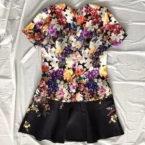Aqua | Dresses | Aqua Floral Drop Waist Mini Dress | Poshmark